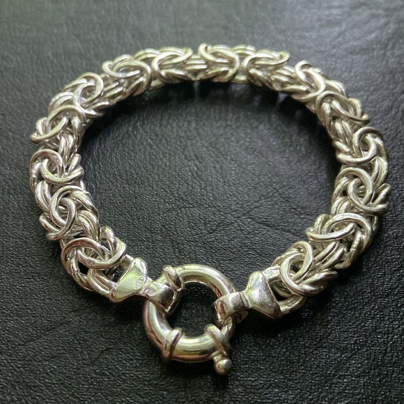 Otc | Jewelry | Otc 925 Sterling Silver Byzantine Chain Bracelet Made ...